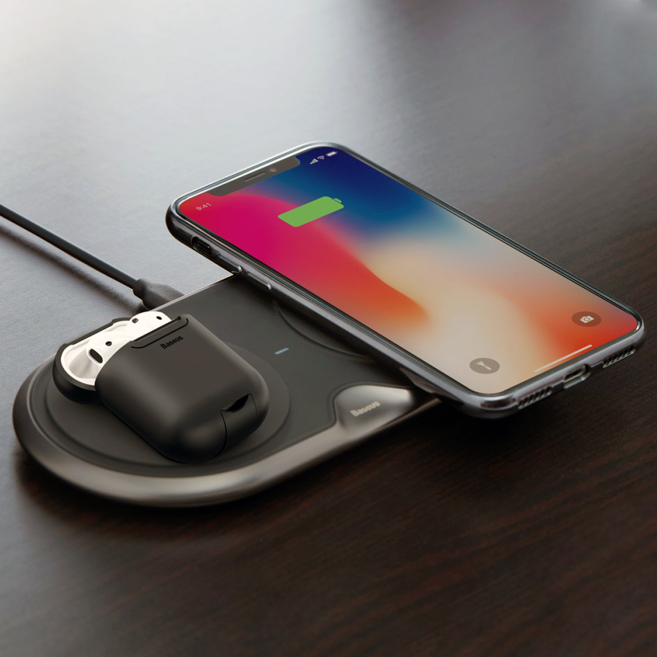 Baseus Wireless Charging Case For Apple Airpods Black